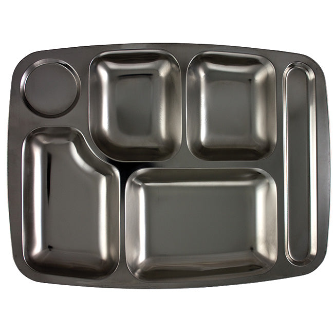 Stainless Steel Chow Tray – 6-Compartment Camping & Meal Prep Tray ...
